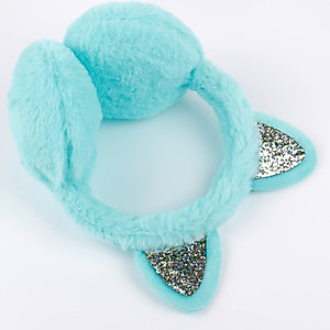 CHUANGLI Winter Warm Cat Ear Muffs for Women Girls Cute Catear Earmuff Ladies Headband Faux Fur Earmuffs Plush Ear Warmers