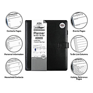 PlanAhead SEE IT BIGGER Monthly/Weekly Large Deluxe Planner/Organizer Premium Paper April 2024 - June 2025 9.75" x 11.75" and SUHEYLA Inspirational Pen “My Life is My Message"