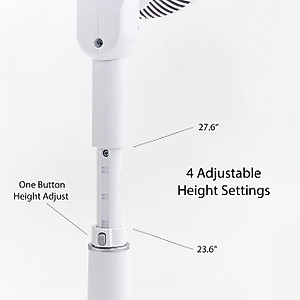 IRIS USA WOOZOO Pedestal Standing Oscillating 7-in-1 Vortex Fan with Remote and Timer Function, Height Adjustable Multi-Oscillation 10 Speed Settings and 102 Ft Max Air Distance Air Circulator, White
