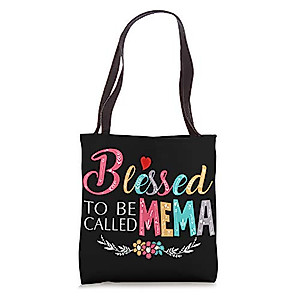 Blessed to be called Mema Colorful-Grandma Gift Tote Bag