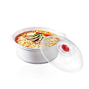Ramen Cooker, Ramen Noodle Bowl, Instant Noodle Bowl, Ramen Noodle Cooker, Microwave Bowls with Lids Ideal for Dorm Room Essentials for Girls Boys, Dishwasher & Microwave Safe (1.6L)