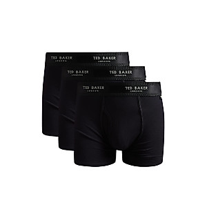 Ted Baker Men's 3 Pack Cotton Stretch Boxer Briefs, Black, L