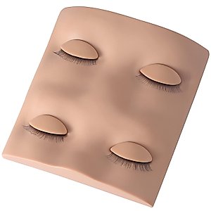 Pretty memory Lash Mannequin Head with 2 Pairs of Removable Lash Practice Eyelids, Realistic Makeup Mannequin Head, Soft-Touch Makeup Practice Face Lash Extension Supplies for Lash Extension Practice