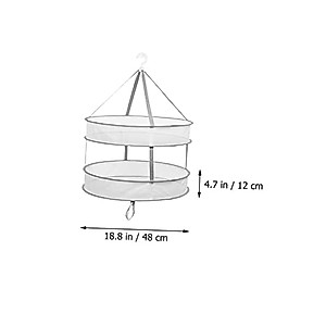 Zerodeko 3pcs Double Clothes Basket Collapsible Laundry Drying Rack Grey Towels Foldable Laundry Rack Drying Rack net Sweater mesh Clothes Hanging Dryer Clothes Drying mesh net Laundry Bag