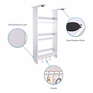 Rack Fridge Wood Organizer Refrigerator Side Storage Rack Paper Towel Holder, Rustproof Spice Jars Rack Kitchen Storage Wrap Rack Organizer Refrigerator Shelf Storage Adjustable Cabinet Door Mount