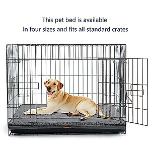 CozyLux Dog Bed for Large Dogs, Big Orthopedic Egg Crate Foam Dog Pad with Removable Washable Cover, Pet Bed Mat Suitable for Dogs Up to 65lbs (35 x 22 x 3 inch, Dark Grey)
