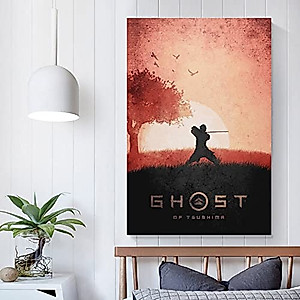 XINYUELONG Samurai Ghost of Tsushima Poster Canvas Wall Art Painting Posters Decoration Room Decor Unframe 12x18inch(30x45cm)