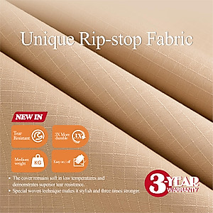 WJ-X3 Extra Large Patio Furniture Set Covers Waterproof, Outdoor Table Cover Heavy Duty, Lawn Sectional Set Cover Anti-fading, High Wind Resistant, Anti-UV, 180W x 96D x 36H Inches, Beige