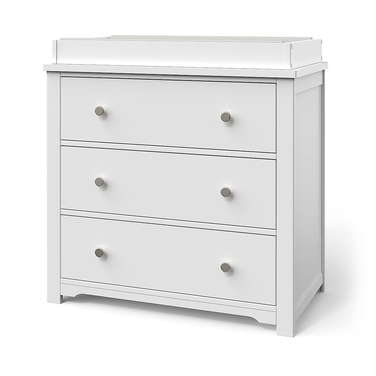 Child Craft Cottage Curve Crib and Dresser Nursery Set, 3-Piece, Includes 4-in-1 Convertible Crib, 3 Drawer Dresser, and Changing Table Topper, Grows with Your Baby (Dapper Gray)