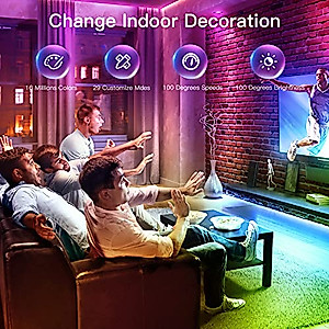 ZXMEAN Led Lights for Bedroom 50ft LED Strip Lights Music Sync Color Changing with Remote and App Control RGB LED Strip, LED Lights for Room Decor Home Party Decoration (2 Rolls of 25ft)