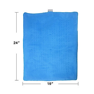 Weighted Heating Pad Fast-Heating Technology for Back/Waist/Abdomen/Shoulder/Neck Pain and Cramps Relief - Moist and Dry Heat Therapy with Auto-Off Hot Heated Pad by GOQOTOMO (19 * 24", Blue)