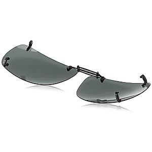Dioptics Solar Shield 19 REC Clip On Sunglasses Polarized Rectangular, Gunmetal, 54 mm