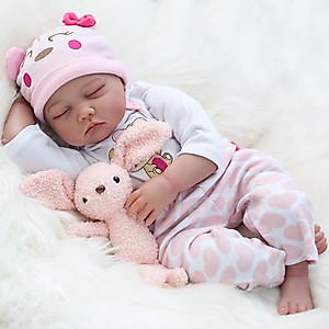 Kaydora Reborn Baby Dolls Girl - 22 Inch Soft Cloth Body Newborn Girl Doll, Realistic Sleeping Baby Doll That Look Real for Kids Age 3+
