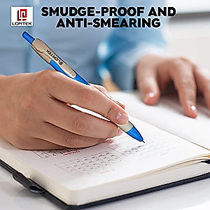 Lortek (50 Pcs Eco Friendly Ballpoint Writing Pens – Medium Point, Black Ink for Note Taking, Journaling, Planners, School, Work, Home – Made From Wheat Straw and Recycled Plastic