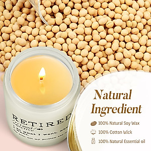 Happy Retirement Gift for Women Men, Teacher Nurse Retirement Gift Ideas, Funny Retirement Candle, Goodbye Farewell Gifts for Coworker Boss, Retirement Decorations