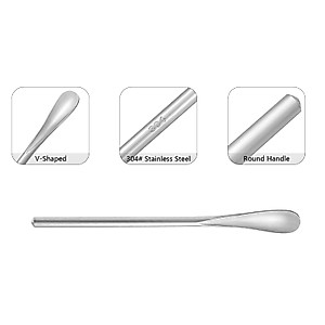 12-piece 5-inch Stainless Steel Coffee Stirring Spoon, Cocktail Stirring Stick with 12.8 cm Length, Small Spoon with Round Handle, Reusable Ice Tea Spoon, Bar Spoon. Dishwasher Safe.