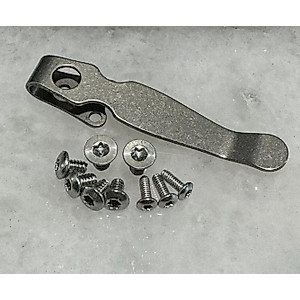 Titanium Deep Pocket Clip with Stainless Screws For Spyderco Shaman C229GP