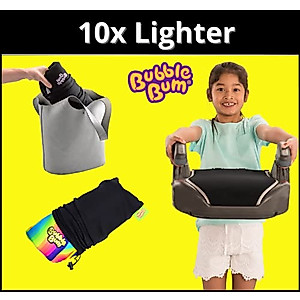 BubbleBum Inflatable Travel Booster Seat for Car, Portable Booster Seat for Car - Backless, Foldable & Narrow Slim Fit -Travel Car Seat for Kids 40-100 lbs - Rainbow