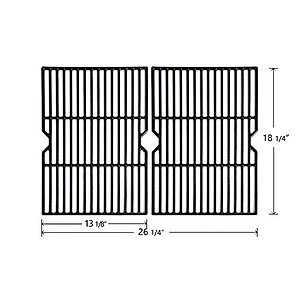 Hongso 18 1/4 Inch Porcelain Coated Cast Iron Grill Grate Cooking Grid Replacement for Charbroil 463268008, 80005665, CG-65P-CI, Thermos, Uniflame, Master Forge Gas Grill, g515-00b5-w1, PCF652