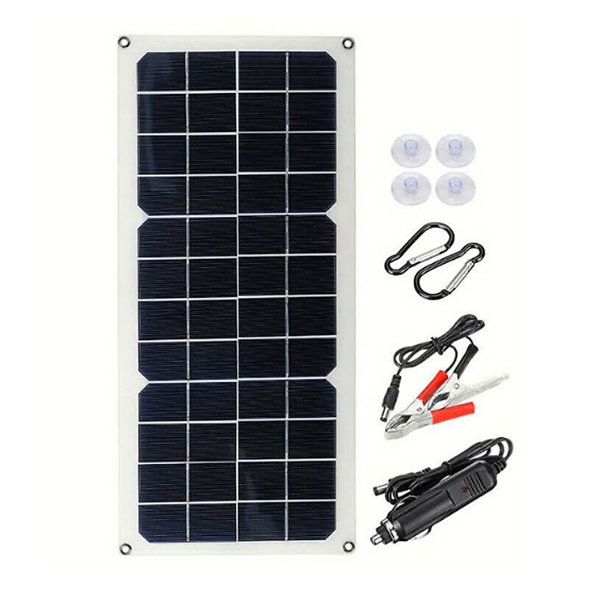 30W 12V Lightweight Solar Panel Charger Portable Solar Panel Kit Flexible Solar System for Outdoor Power Supply Camping Travel Mobile Phone
