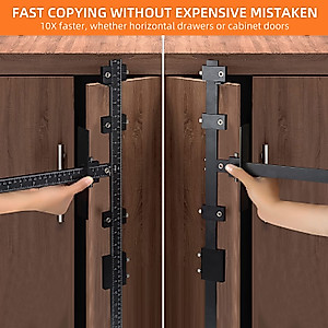 Cabinet Hardware Jig, Adjustable Drill Guide Template Tool with Extensions for Oversized Handles, Accurate for Door Drawer Front Knobs Handles and Pulls,All Aluminum Alloy