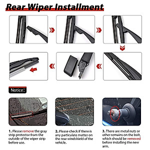 Replacement for Ford Flex 2009-2013, Rear Windshield Back Wiper Arm blade Set - OTUAYAUTO Factory OEM Replacement 85241-48080