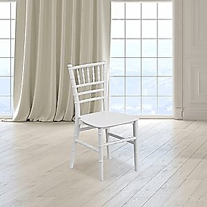 EMMA + OLIVER Child’s All Occasion White Resin Chiavari Chair for Home or Home Based Rental Business