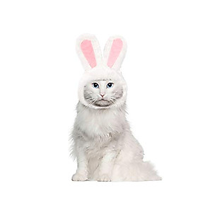 XIMISHOP Cute Costume Bunny Rabbit Hat with Ears for Cats & Small Dogs Party Costume Easter Pet Accessory Headwear