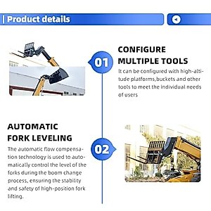 Hydraulic Telescopic Arm Forklift Stacker Diesel Loader Reach Handler Machine with Rotating Forklift Bucket and Drill Attachment Installation Options for Farm Lifting and Loading