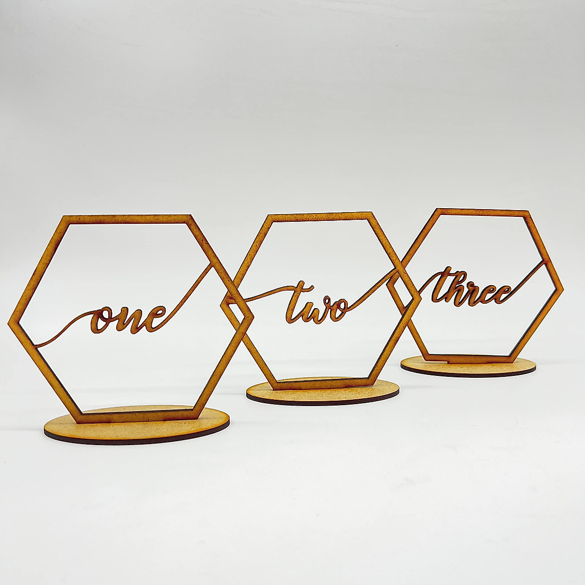 Wedding Hexagon Table Numbers,Modern Number Table Setting Signs, Number Your Table For Events And Business Use, Organize Seating (11-15 Numbers)