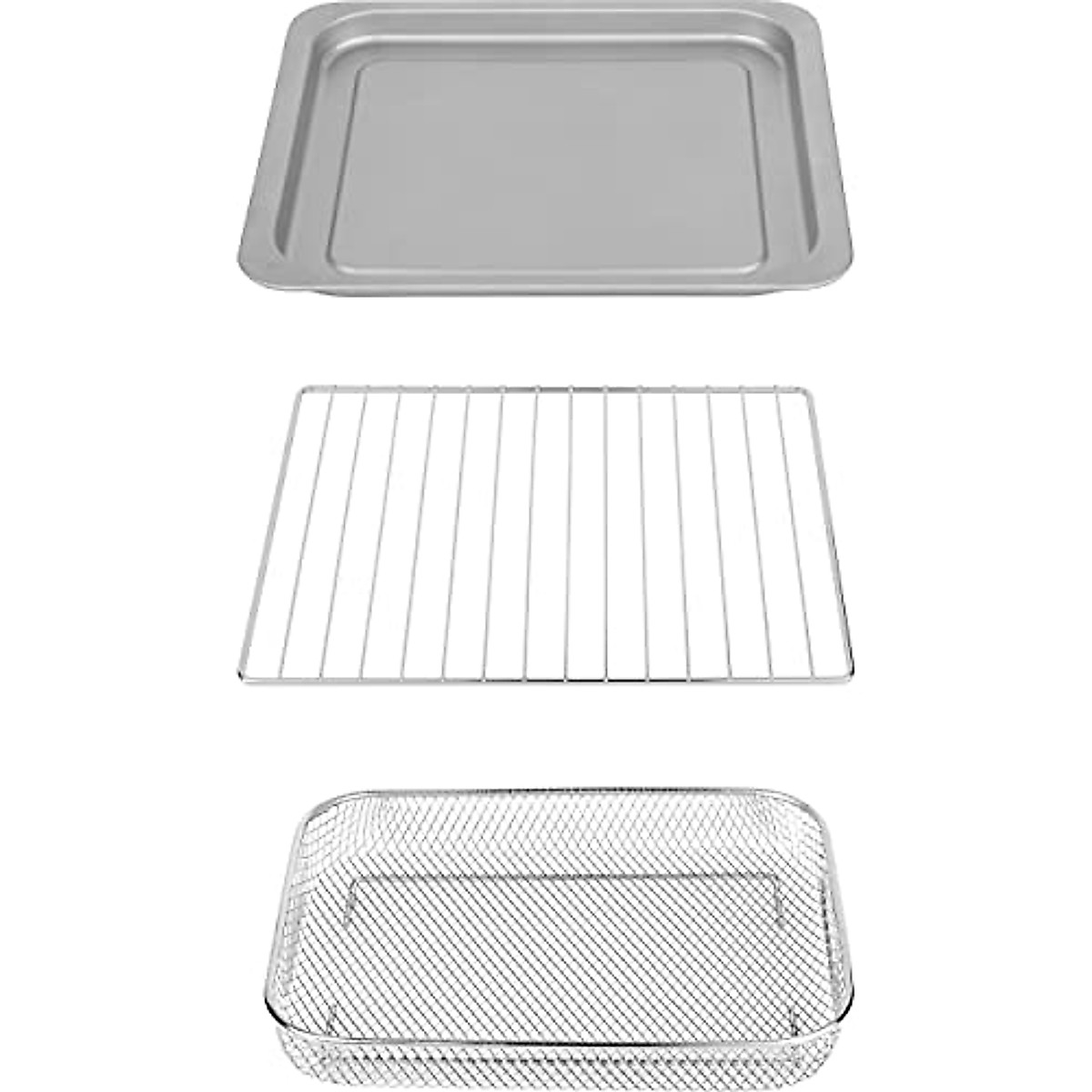 GE Mechanical Air Fryer Toaster Oven + Accessory Set | Convection Toaster with 7 Cook Modes | Large Capacity Oven - Fits 12" Pizza | Countertop Kitchen Essentials | Stainless Steel