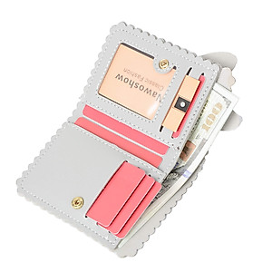 Nawoshow Women Wallet Rabbit Ear Bifold Wallet Card Holder Organizer Small Purse (Grey)