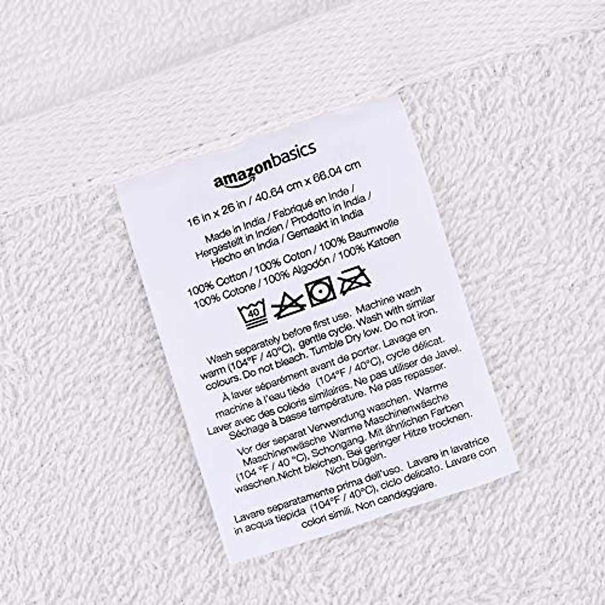 Amazon Basics Cosmetic Friendly Hand Towel - 8-Pack, Scenic Snow