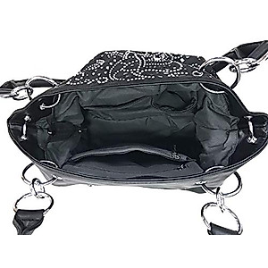 Zzfab Laser Cut Bling Purses Double handle purse Black
