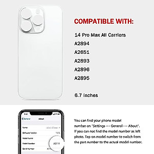 UooFide Back Cover Glass Replacement Compatible with iPhone 14 Pro Max 6.7-Inches All Carriers with Installation Manual + Repair Tool Kit (Silver)