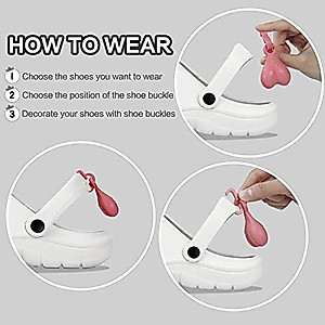 MSEHKM Shoe Nuts/Charms/Balls for your Crocs- Set of 2, Distinctive Funny Shoe Accessories, Noticeable Shoe Clips! Christmas Gifts! Interesting Birthday gift for Men! (Pink Nuts)