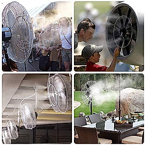 About the Meikelion Outdoor Misting Fan Kit Turn down the hot Simply attach our fan mist ring on the front grill of your existing fan cools the surrounding air temperatures up to 20 degrees. Multipurpose you can use it on courtyard garden indoor outdoor t