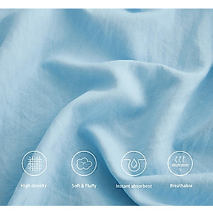 Chezmoi Collection Stone Washed Full Size Sheet Set - 4-Piece Extra Soft Breathable Wrinkle & Fade Resistant 14-Inches Deep Pocket Sheets & Pillowcases Set - Full, Chambray Blue