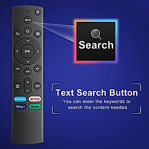 (Pack of 2) Replacement Remote Compatible for Insignia Fire TV and Toshiba Fire TV AMZ Omni Fire TV-AMZ 4-Series Fire TVs (Not for Fire Stick) (Not for Voice Command)