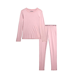 Eddie Bauer Thermal Underwear For Kids - 2 Piece Performance Base Layer Underwear Set For Boys and Girls (5-16), Size 7-8, Soft Pink