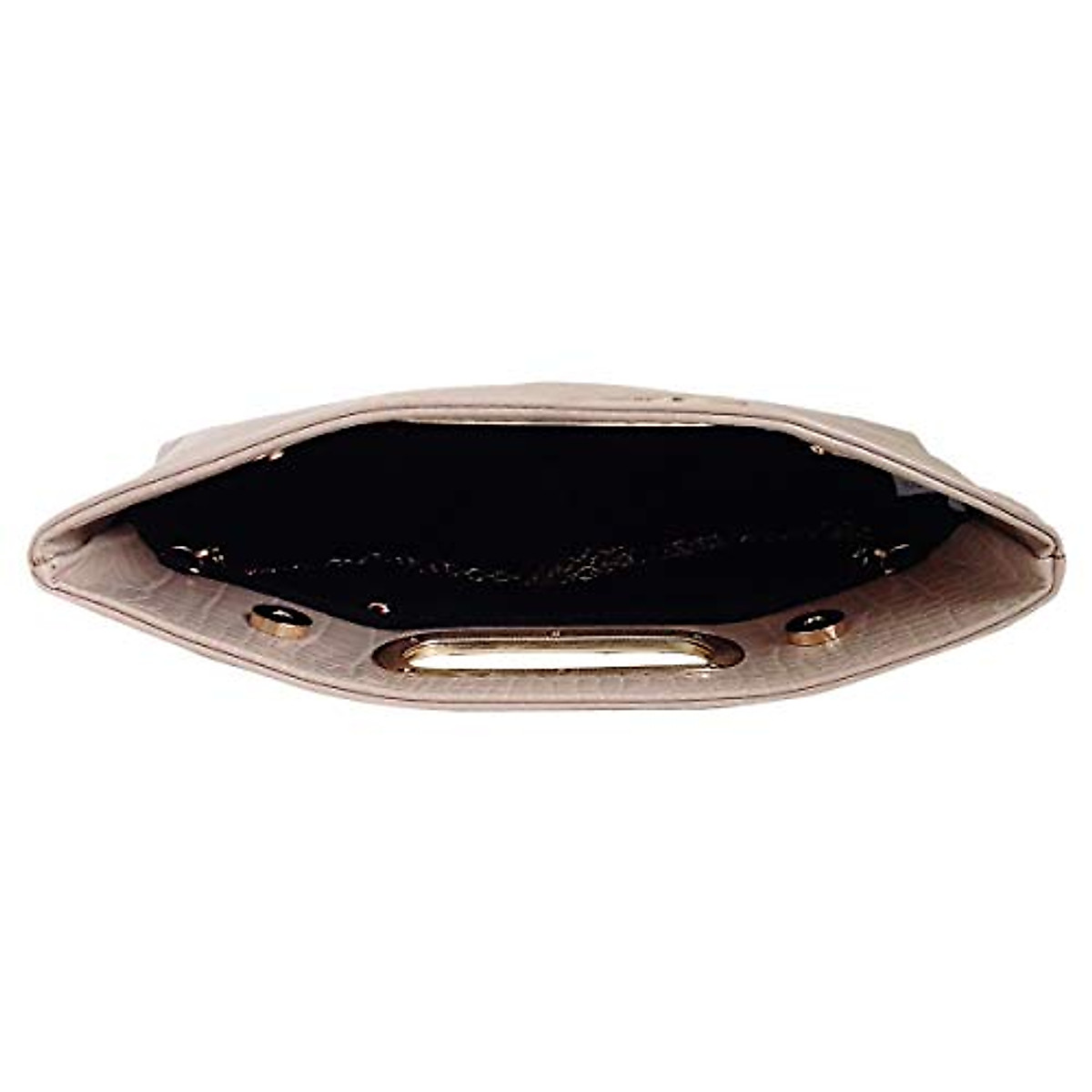 Crocodile Synthetic Leather Top Handle Clutch, SAND