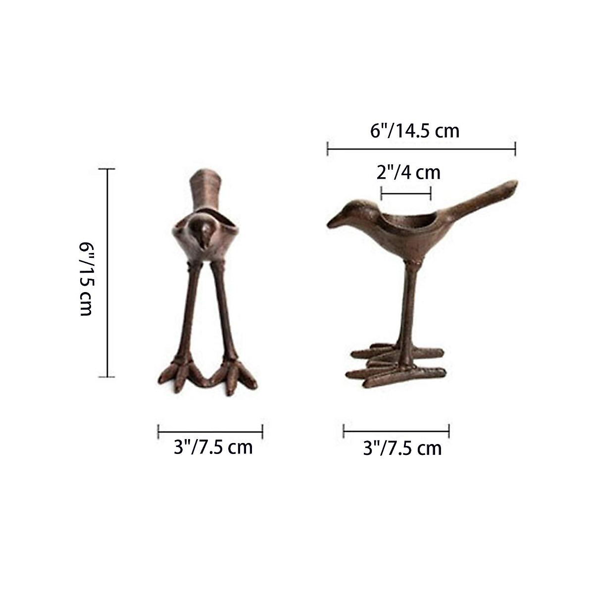 GemCave Rustic Bird Candle Holder,Cast Iron Tealight Candle Holders for Home Garden Tabletop Decor,Brown