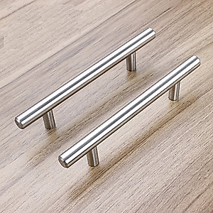 Aybloom Cabinet Handles - Pack of 30 Stainless Steel Brushed Satin Nickel Finish Hollow Tube T Bar Drawer Pulls for Kitchen Furniture Hardware