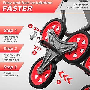 Teprovo Stair Climbing Hand Truck 440lb，Heavy Duty Dolly Cart for Stairs，Thickened Upgraded Steel Tube Folding Stair Climbing Trolley with Six Wheels and Telescoping Handle