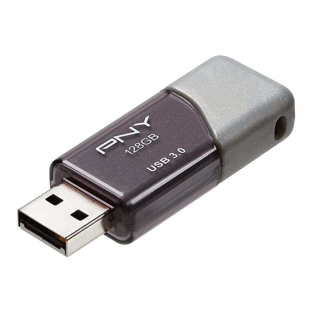 PNY 128GB Turbo Attache 3 USB 3.0 Flash Drive, Grey (Pack of 1)