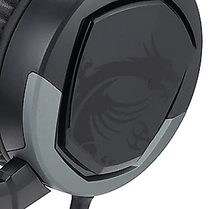 MSI Gaming Detachable Microphone Lightweight and Foldable Headband Design Gaming Headphone (Immerse GH30 V2), Black, Large