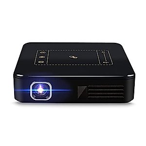 DROOS Mini Pocket Projector 4K Smart Portable LED WiFi Built-in Battery Home Theater Projector (Color : A, Size : 114 x 114 x 29 m(projectors)