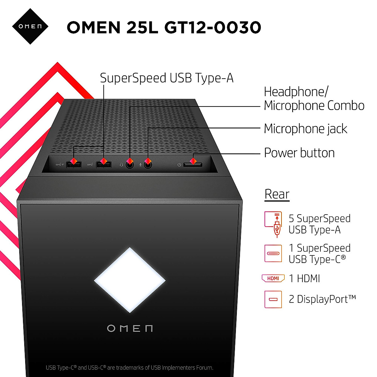 OMEN - GT12-0030 25L Gaming Desktop PC, AMD Radeon RX 5500, AMD Ryzen 7 3700X, HyperX 16GB DDR4 RAM, 512GB PCIe NVMe SSD, Windows 10 Home, VR Ready, RGB Lighting (GT12-0030, 2020 Model) Shadow Black