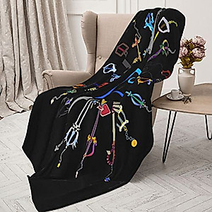 Hearts-Keyblades Ultra Soft Fleece Blanket Flannel Velvet Plush Throw Blanket,60x50in
