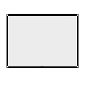 Projection Curtain, Portable WrinkleFree White Synthetic Polyester Fabric Projection Screen for Outdoor Cinema (60 inches)